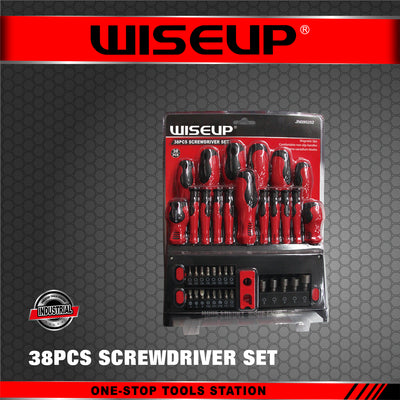 WISEUP SCREW DRIVER & BIT SET 38 PCS – BUILTTOOLLAST